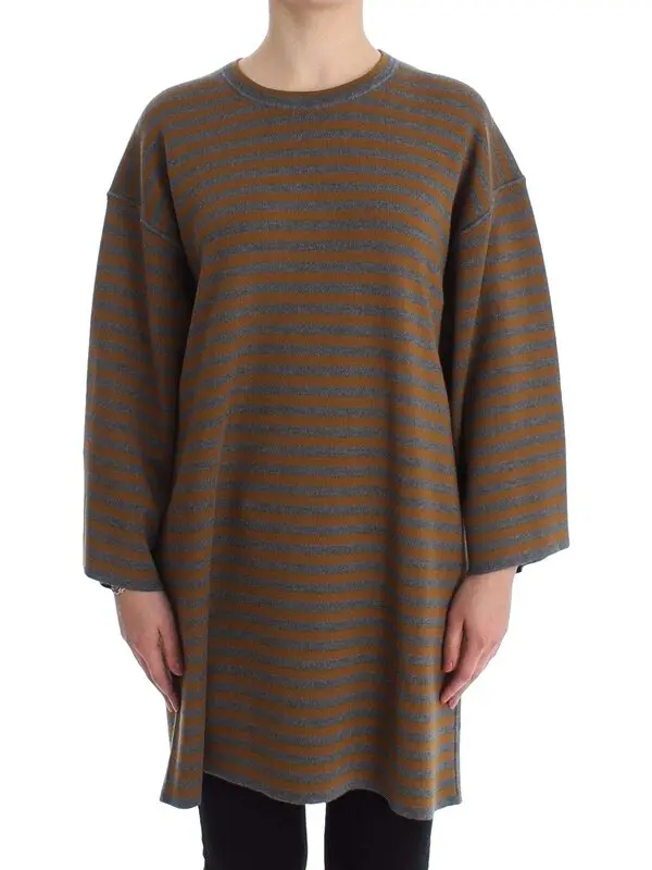 Dolce & Gabbana Striped Oversized Pullover - Gray