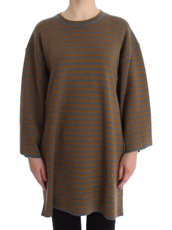 Dolce & Gabbana Striped Oversized Pullover - Gray