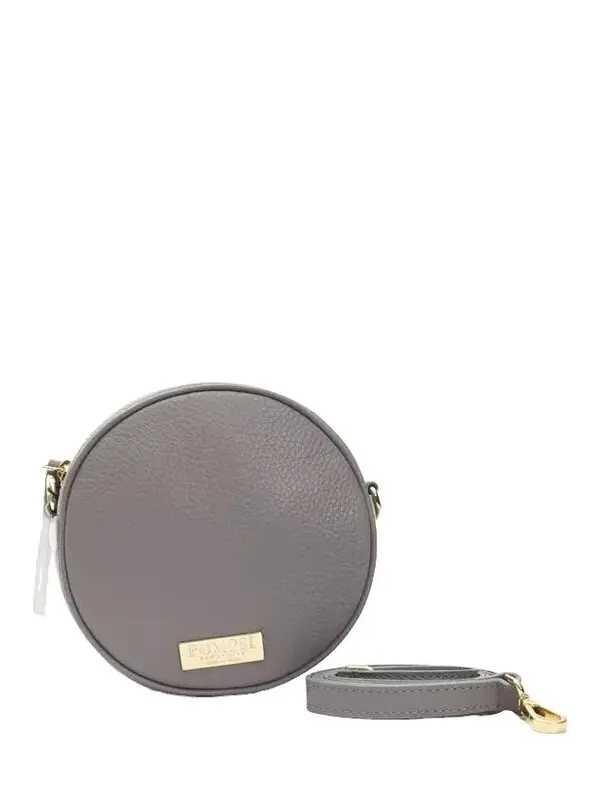 POMPEI DONATELLA Leather Small Oval Crossbody Bag - Gray