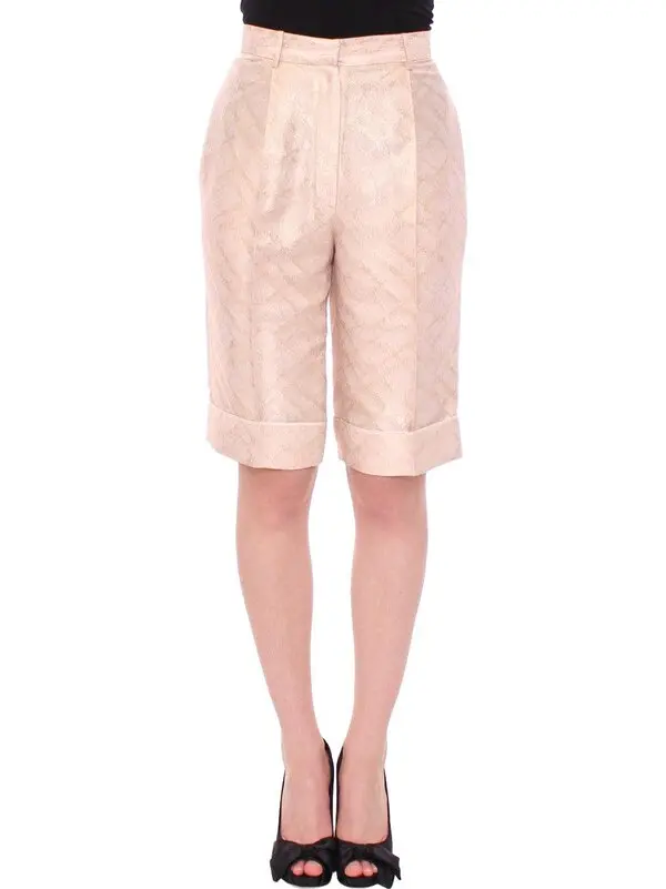 ZEYNEPTOSUN Zeynep Tosun Brocade Above Knee Shorts - Beige