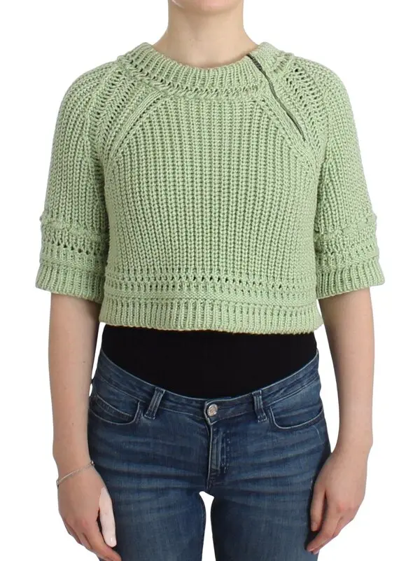 Ermanno Scervino Cropped Knit Sweater - Green