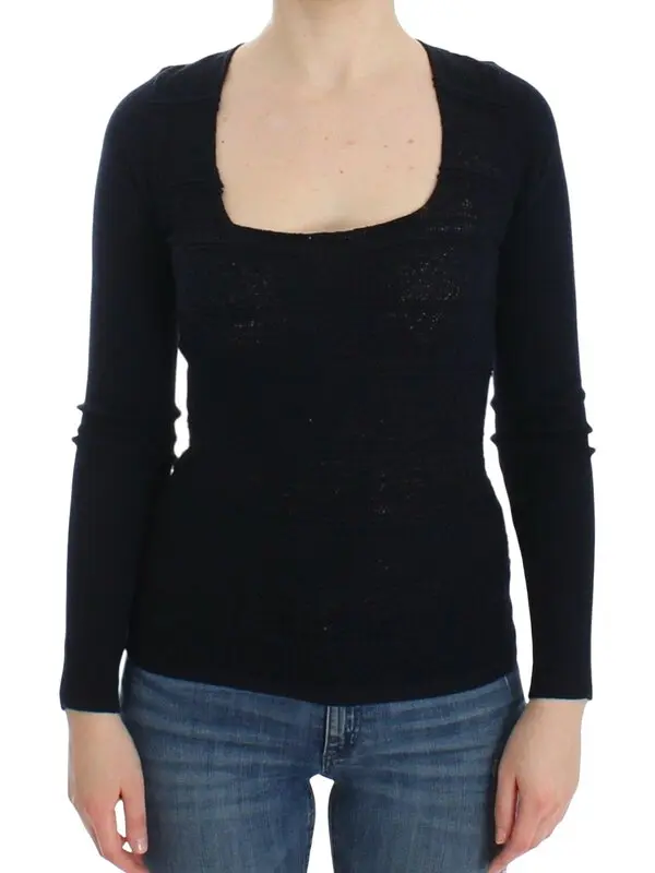 Ermanno Scervino Knitted Wool Blend Sweater - Blue