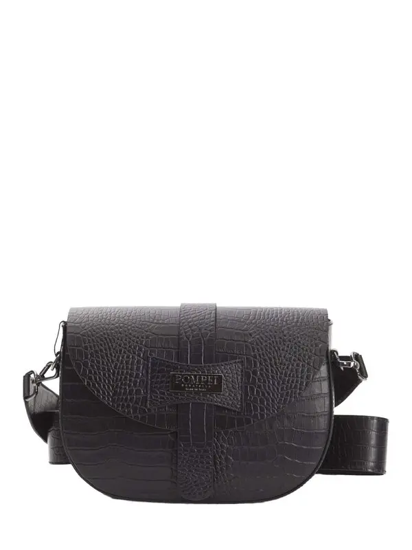 POMPEI DONATELLA Leather Crossbody Bag - Black