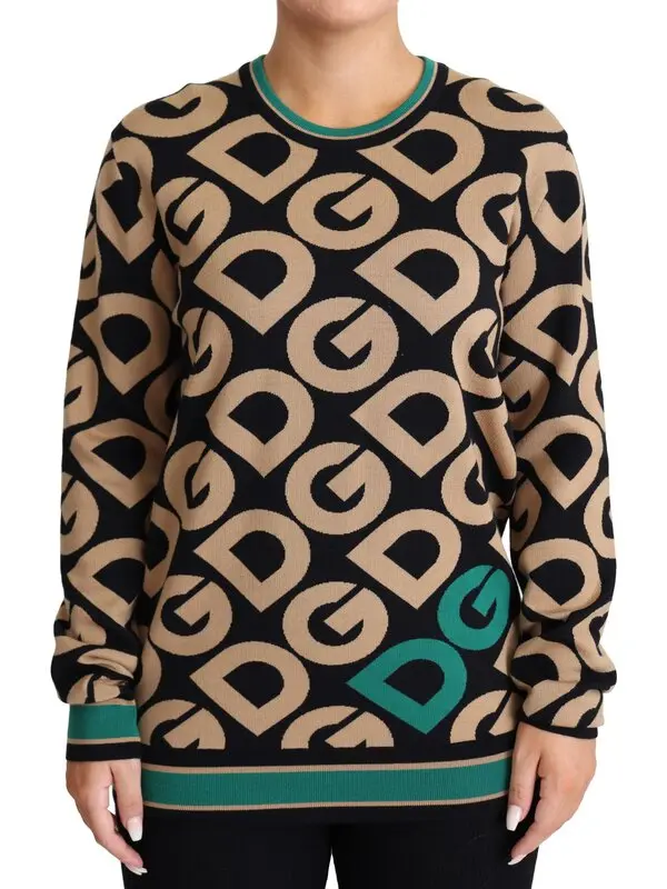 Dolce & Gabbana Dg Mania Wool Crewneck Pullover Sweater - Multicolor
