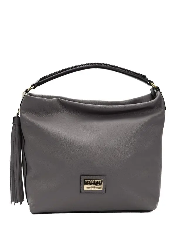 POMPEI DONATELLA Leather Shoulder Bag - Gray