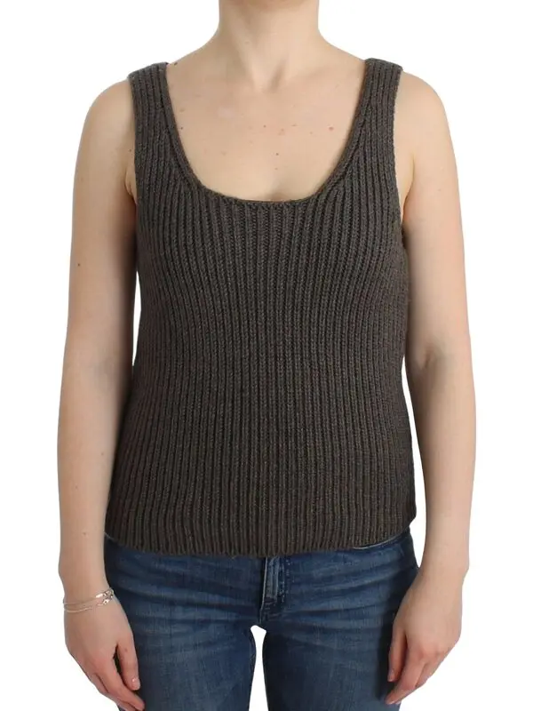 Ermanno Scervino Ribbed Knit Top - Gray