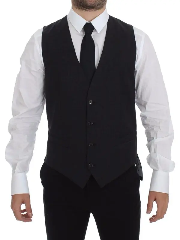 Dolce & Gabbana Slim Fit Dress Vest - Gray