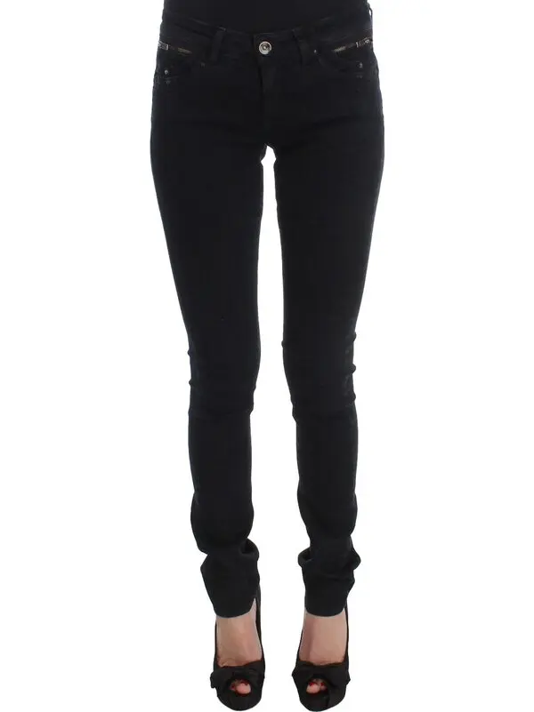 Costume National Slim Fit Cotton Jeans - Black