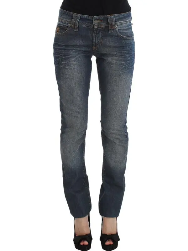 John Galliano Cotton Blend Slim Fit Jeans - Blue