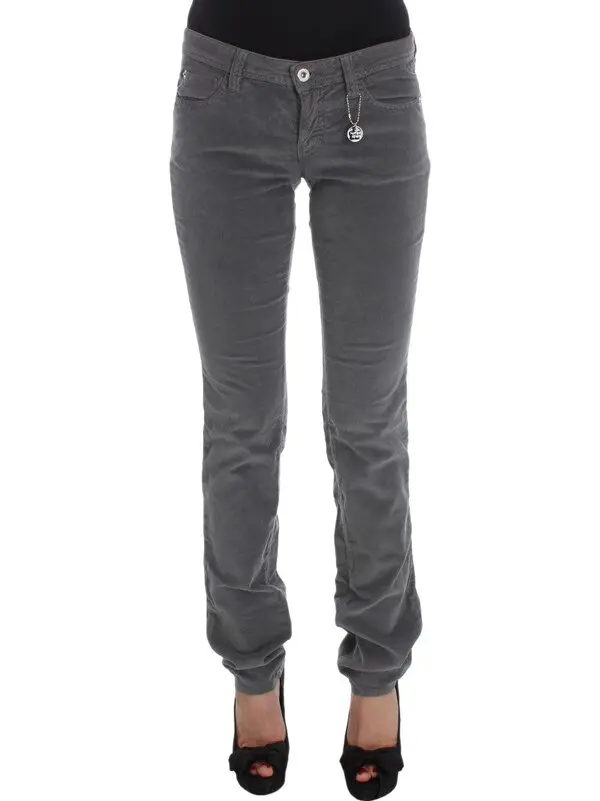 Costume National Cotton Super Slim Corduroys Jeans - Gray