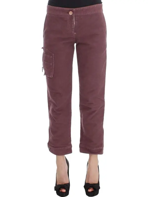 Ermanno Scervino Cotton Capri Cropped Cargo - Bordeaux