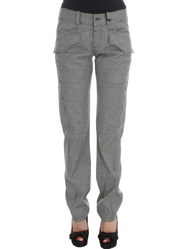 Ermanno Scervino Checkered Cotton Blend Pants - White
