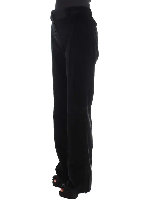 Ermanno Scervino Velvet Cotton Straight Leg Trousers - Black