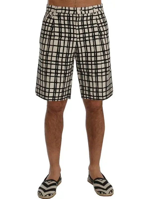 Dolce & Gabbana Striped Above Knee Shorts - White
