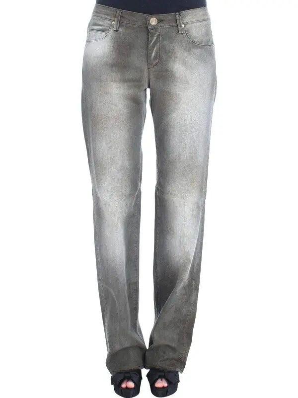 Ermanno Scervino Cotton Blend Loose Fit Boyfriend Jeans - Gray
