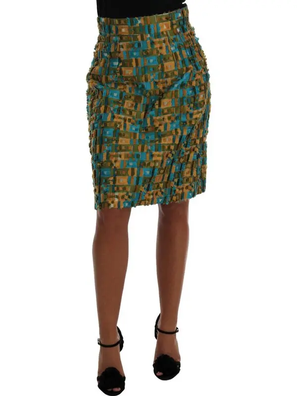 Dolce & Gabbana Jacquard Pencil Mini Skirt - Multicolor