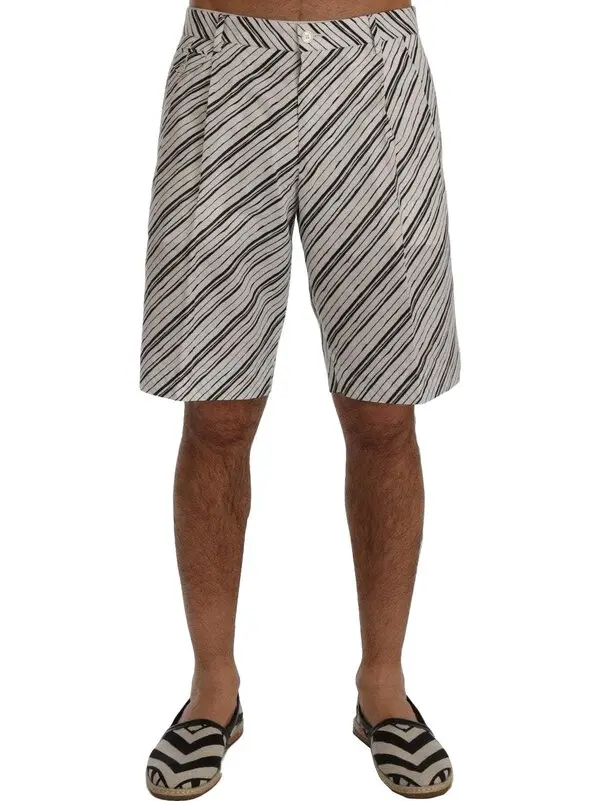 Dolce & Gabbana Striped Casual Shorts - White