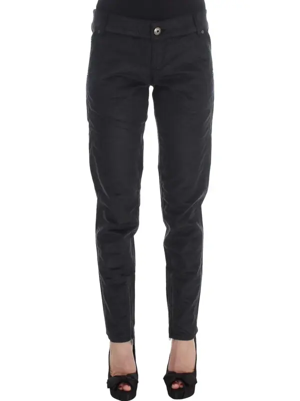 Ermanno Scervino Cotton-blend Slim Fit Trousers - Black