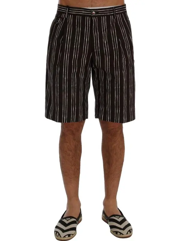 Dolce & Gabbana Striped Casual Shorts - White