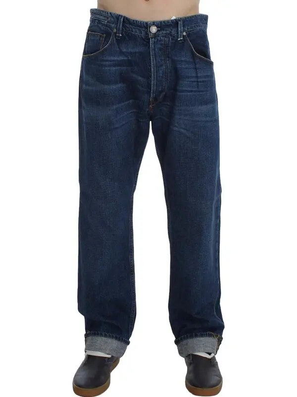 ACHT Cotton Baggy Loose Fit Jeans - Blue