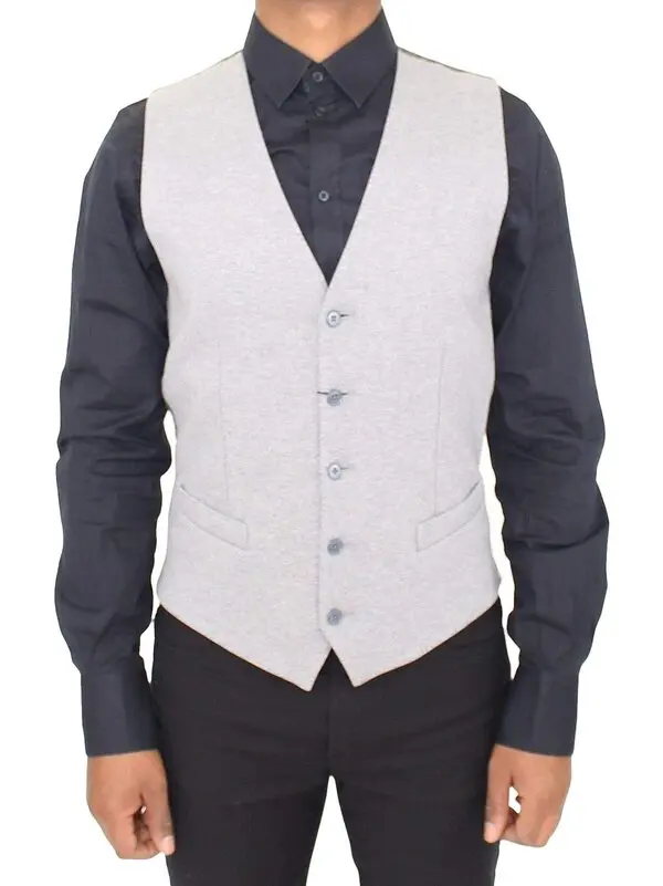 Dolce & Gabbana Cotton Stretch Dress Vest - Gray