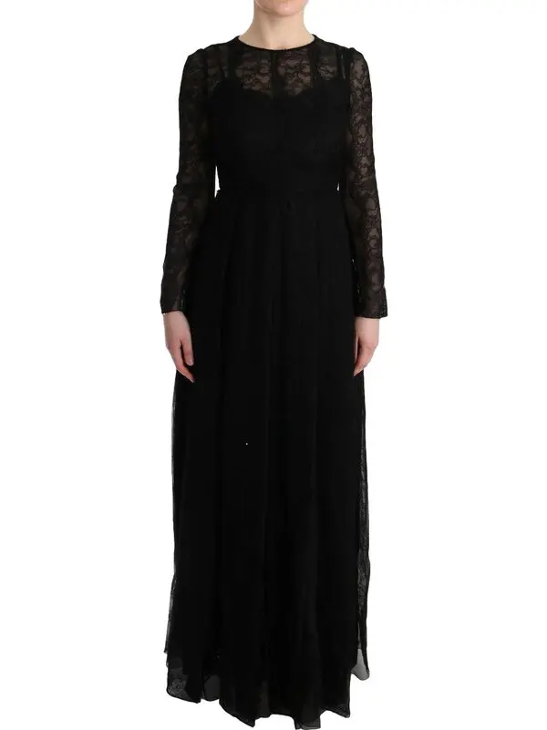 Dolce & Gabbana Floral Lace Sheath Dress - Black