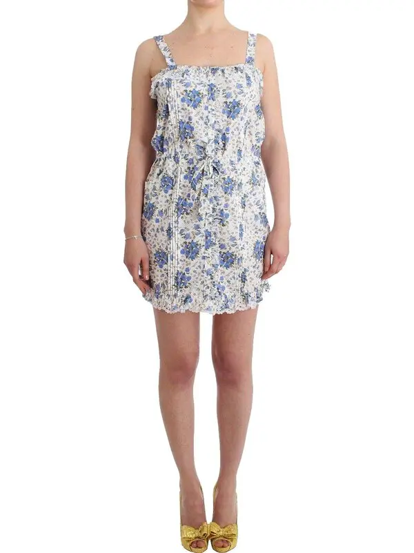Ermanno Scervino Floral Print Mini Dress - Blue
