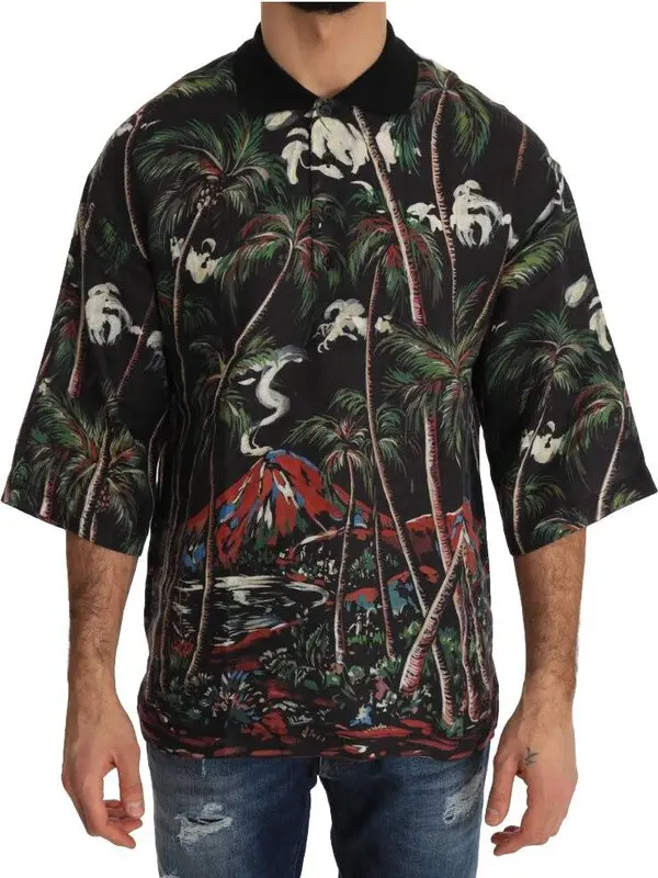 Dolce & Gabbana Volcano Sicily Short Sleeve T-shirt - Black