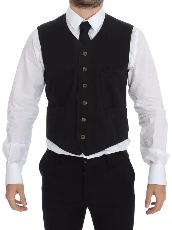 Dolce & Gabbana Cotton Viscose Vest - Black