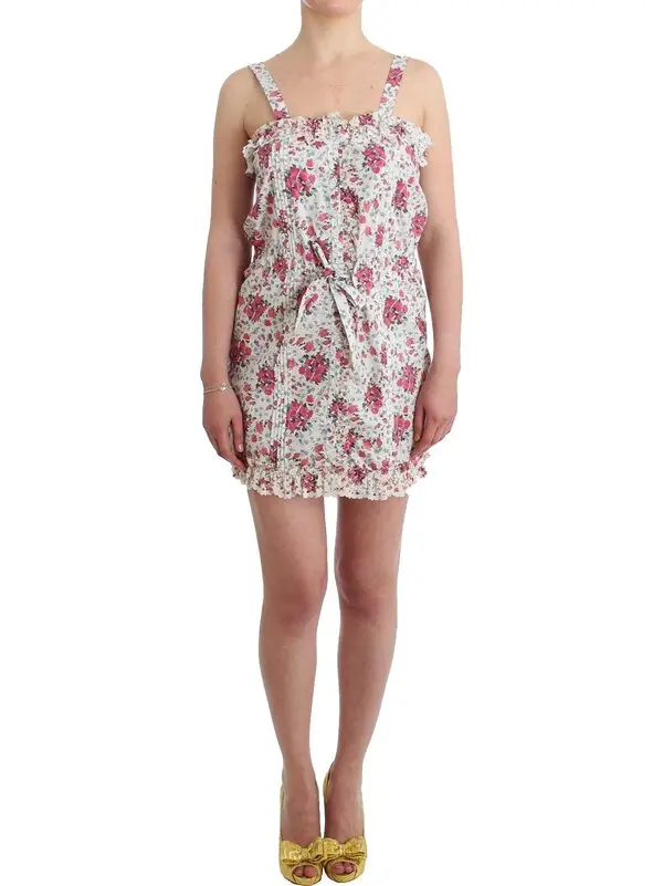Ermanno Scervino Floral Print Cotton Mini Dress - Pink