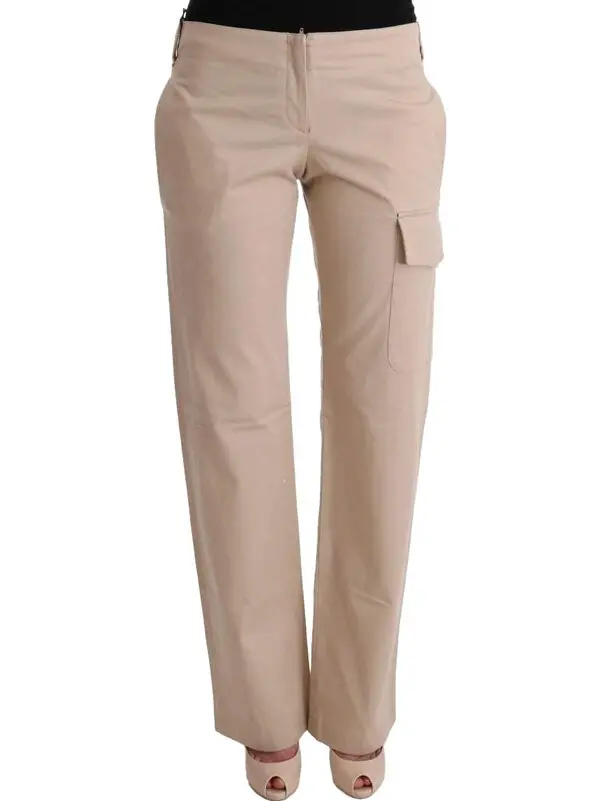 Ermanno Scervino Cotton Wool Regular Fit Trousers - Beige