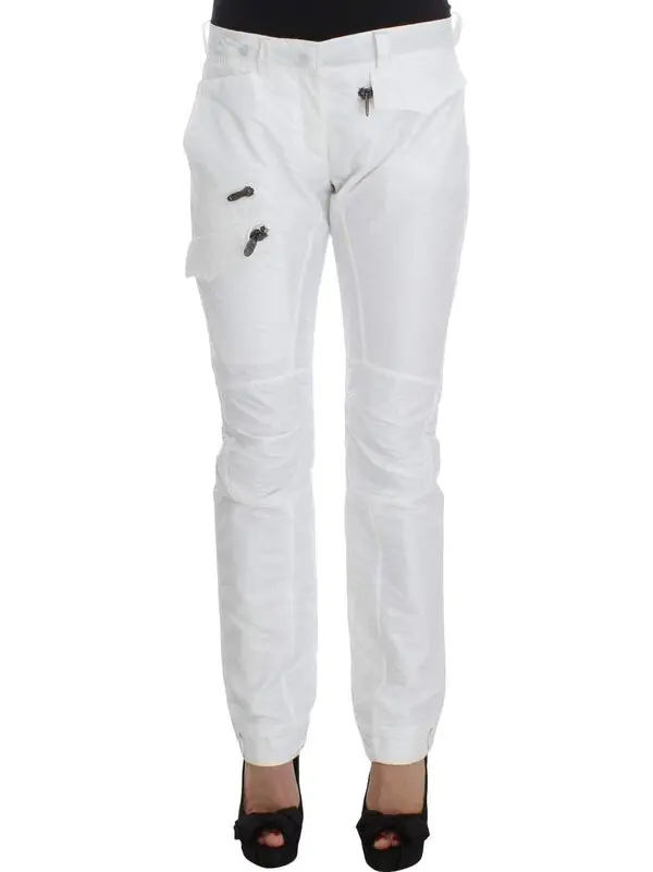 Ermanno Scervino Nylon Padded Slim Fit Cargo Trousers - White