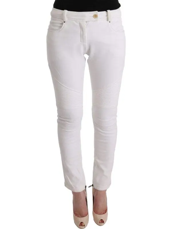 Ermanno Scervino Cotton Slim Fit Trousers - White