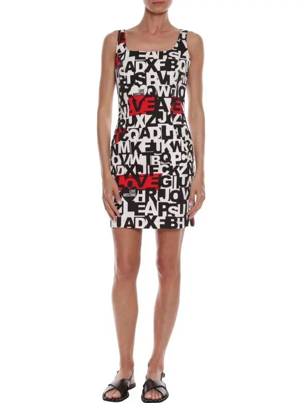 Moschino Printed Cotton Dress - White