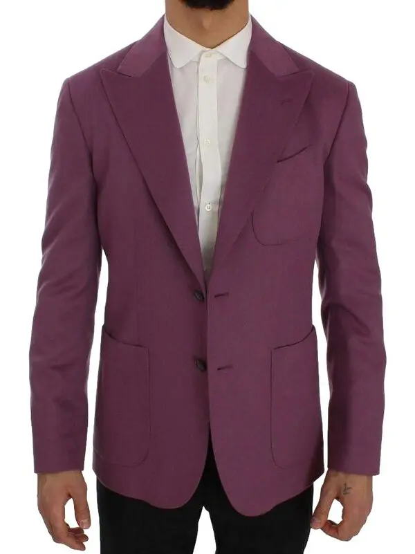 Dolce & Gabbana Cashmere Slim Fit Blazer - Purple