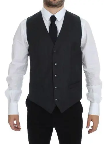 Dolce & Gabbana Wool Formal Dress Vest - Gray