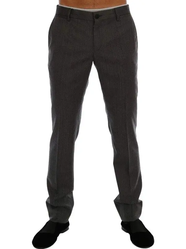 Dolce & Gabbana Wool Striped Trousers - Gray