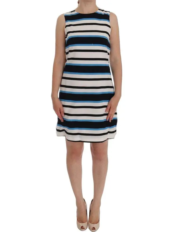 Dolce & Gabbana Striped Silk Stretch Shift Dress - Multicolor