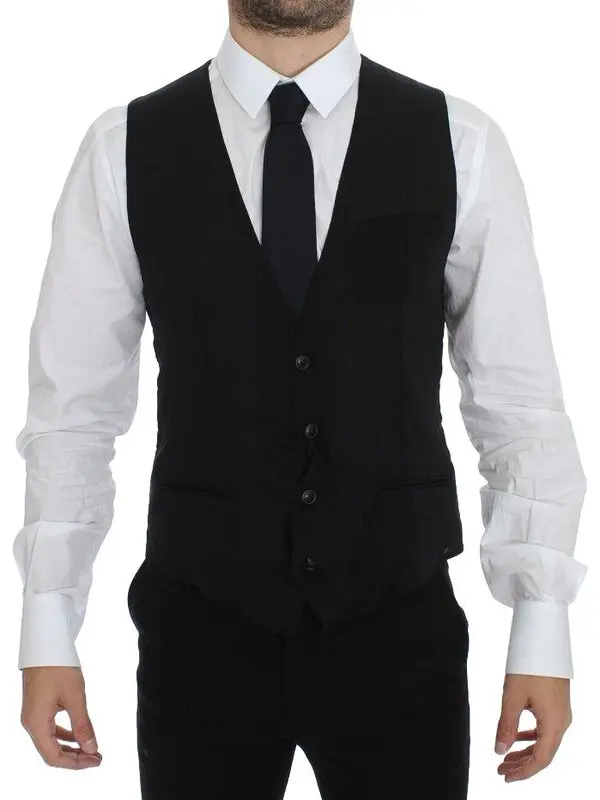 Dolce & Gabbana Wool Dress Vest - Black