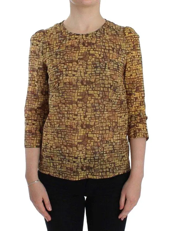 Dolce & Gabbana Mosaic Print Silk Blouse - Multicolor