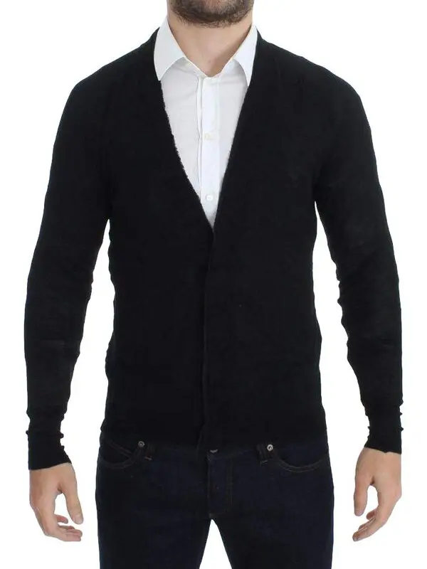 Costume National Fine Wool Button Cardigan - Black