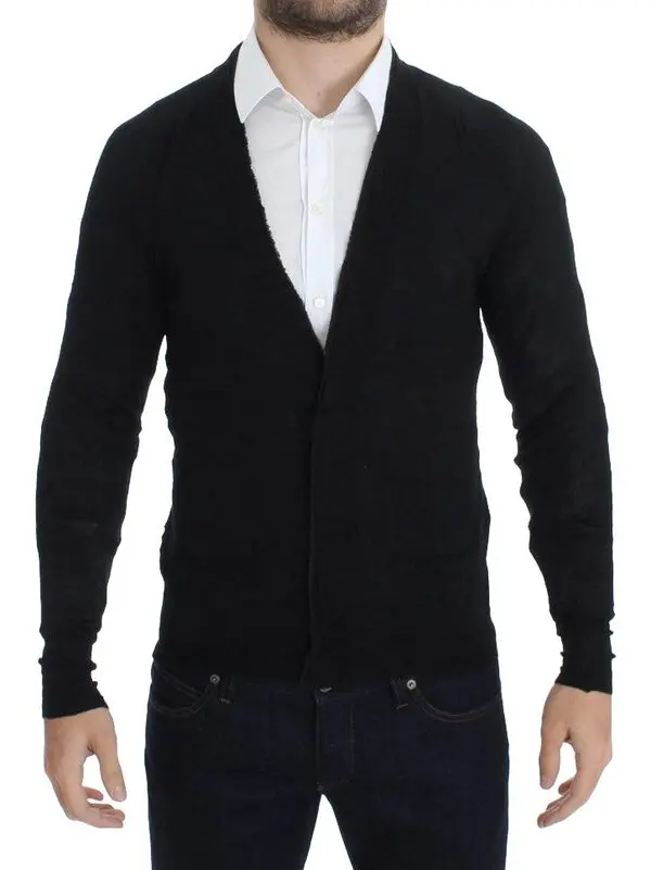 Costume National Fine Wool Button Cardigan - Black