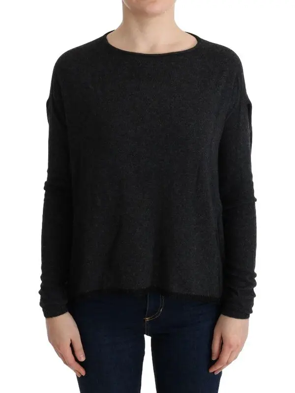 Costume National Viscose Knitted Crewneck Sweater - Gray