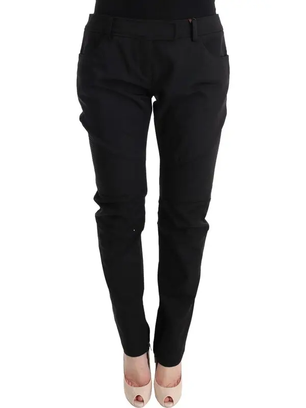 Ermanno Scervino Slim Fit Cotton Trousers - Black