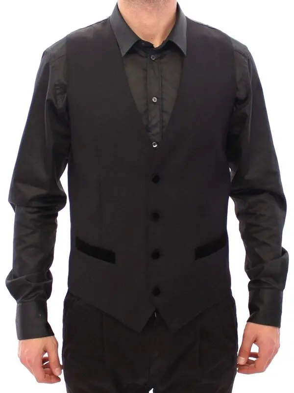 Dolce & Gabbana Wool Formal Vest - Black