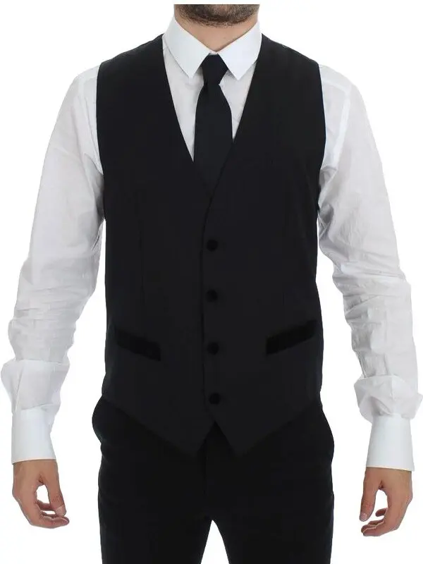 Dolce & Gabbana Wool Formal Vest - Black