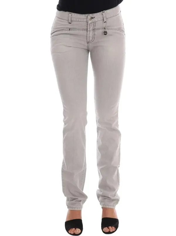 Costume National Wash Cotton Slim Jeans - Gray