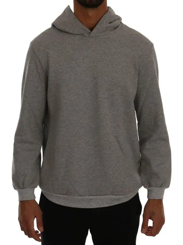 DANIELE ALESSANDRINI Hooded Cotton Pullover - Gray