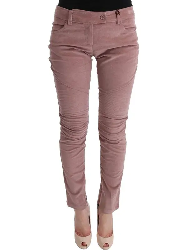 Ermanno Scervino Cropped Capri Velvet Pants - Pink