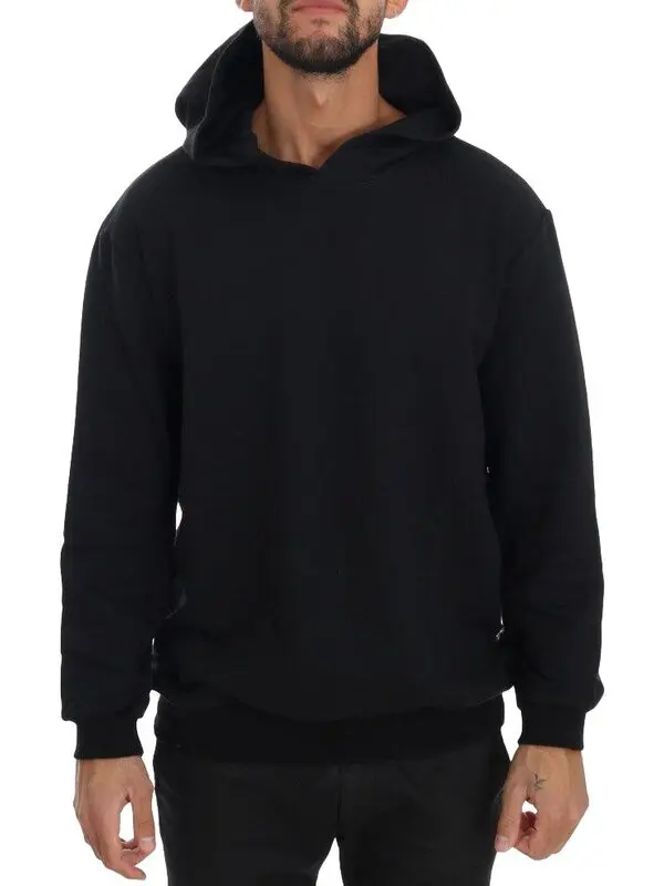 DANIELE ALESSANDRINI Hooded Cotton Sweater - Black